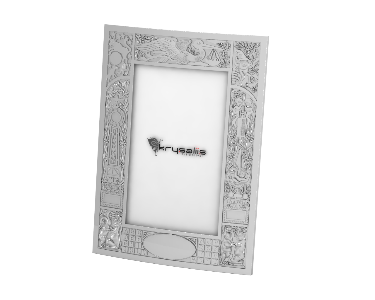 Silver Plated Birth Record Frame