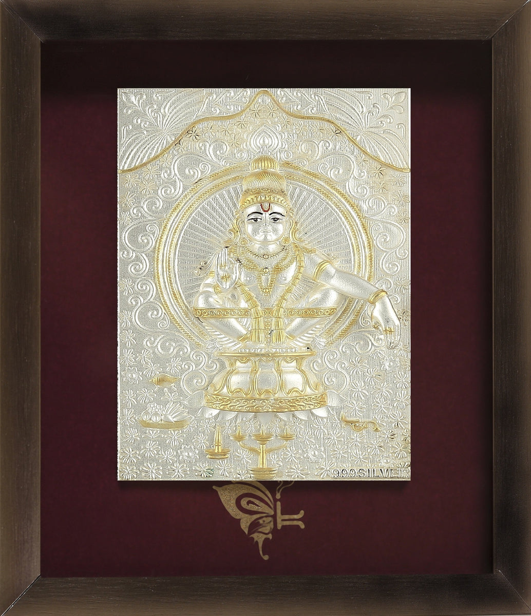 999 Pure Silver Ayyappa God Frame by Krysaliis Isvara