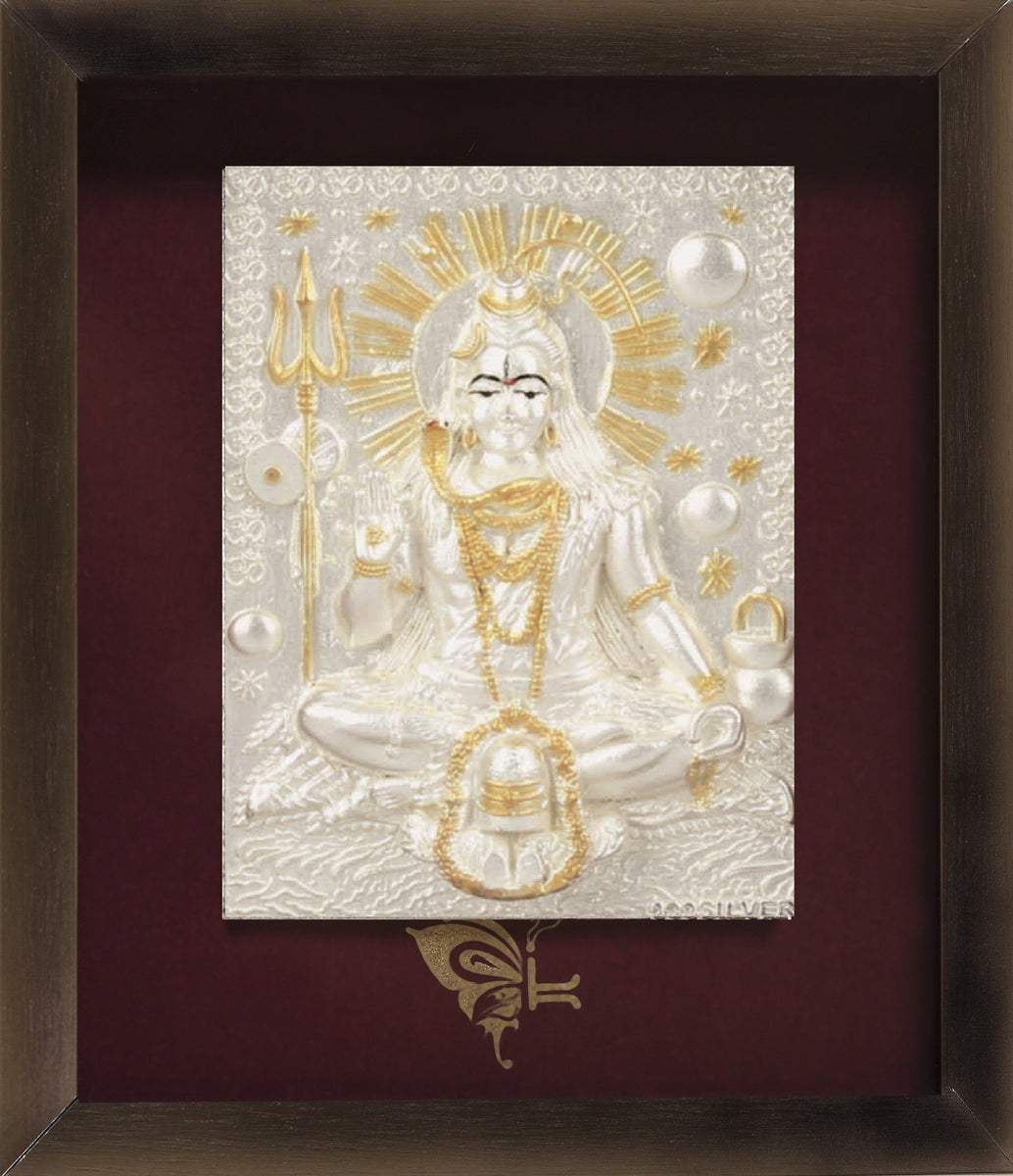 999 Pure Silver Lord Shiva Frame by Krysaliis Isvara