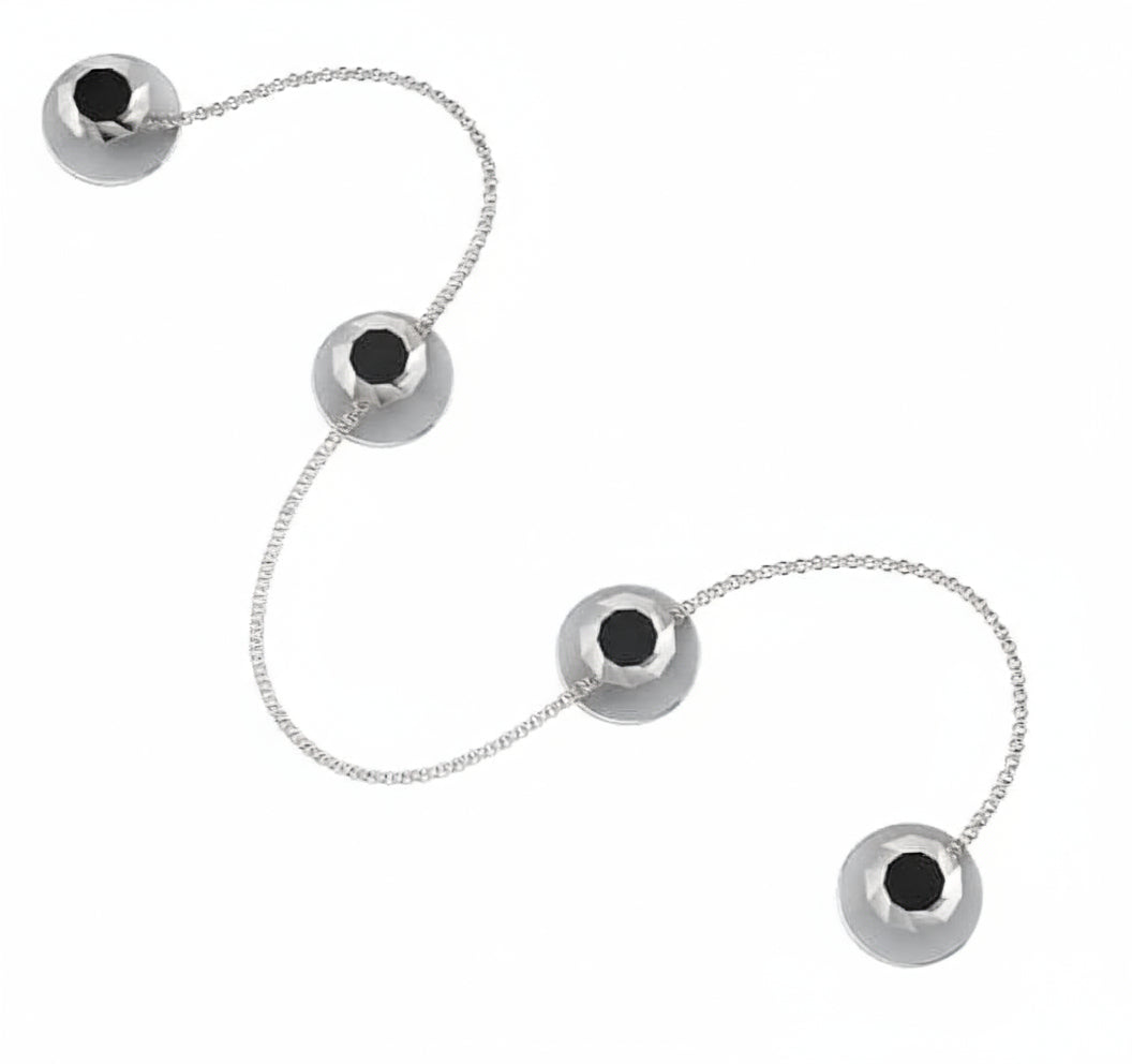 Sterling Silver Kurta Buttons for Men - Swirled Decagons