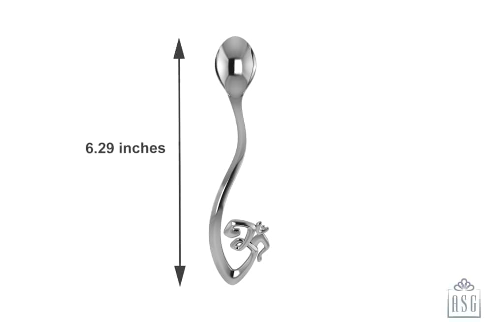 Sterling Silver Pooja Spoon with Om handle by Isvara