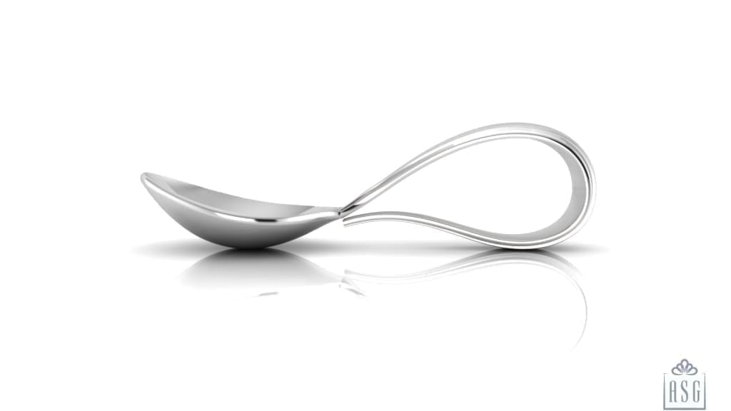 Loop Sterling Silver Baby Spoon & Fork Set by Krysaliis
